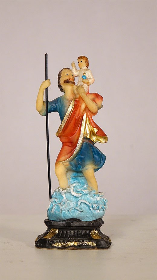 St Christopher Poly Marble Statue 5 Inch
